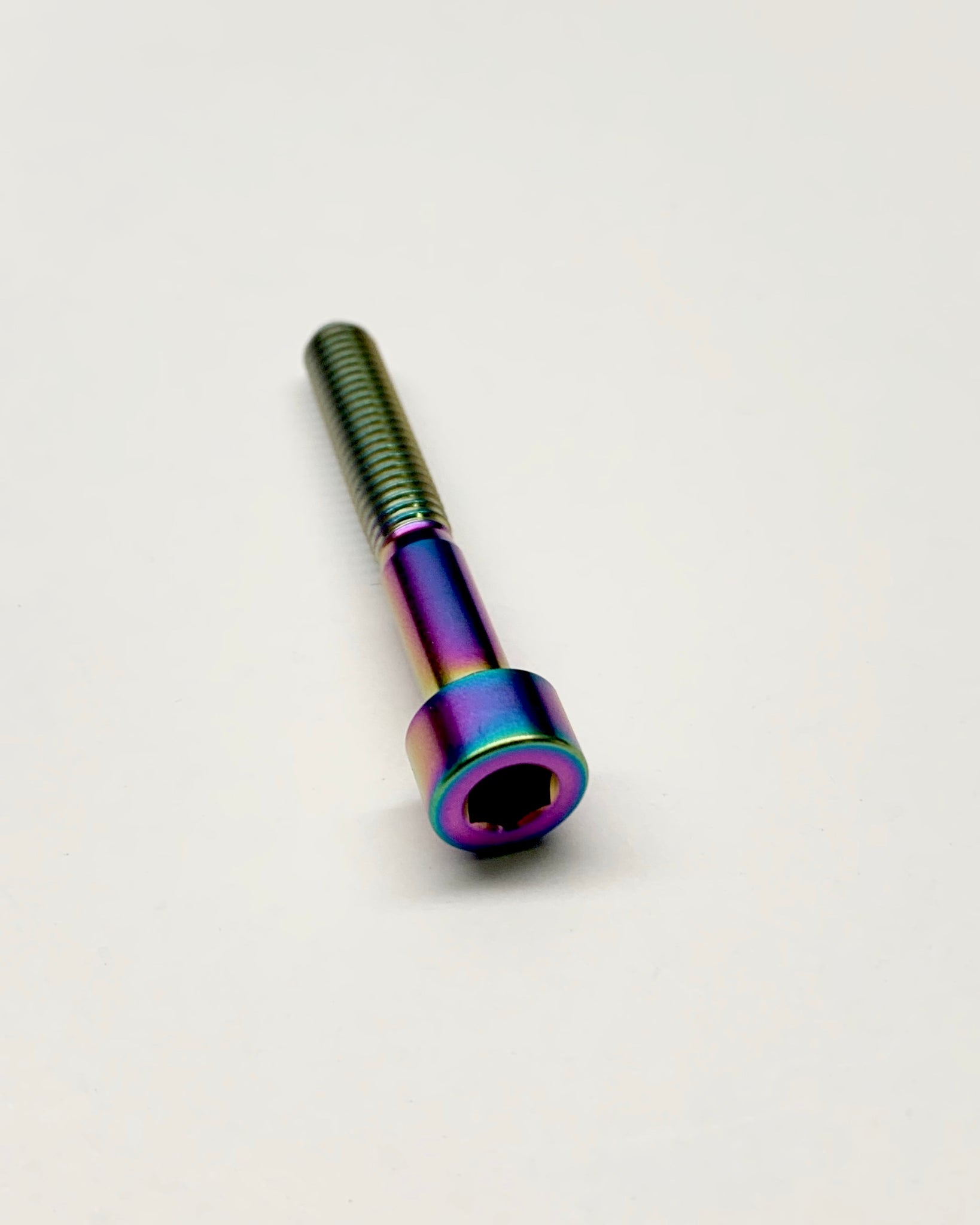 Titanium Mountain Bike Bolt - M6x40mm - Capped Head - Rainbow Oil Slic – Better Bolts